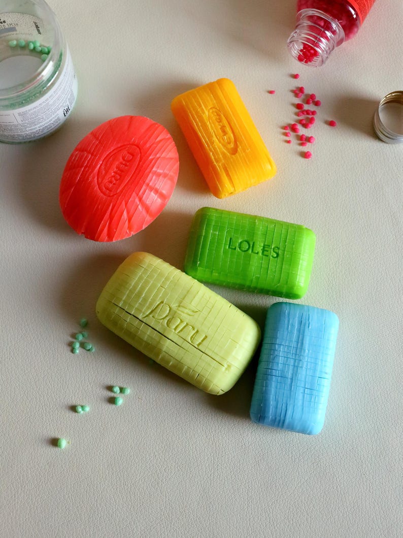 Cubed ASMR Soap Bars for Cutting, Striped Soaps for Hand Cracking ...
