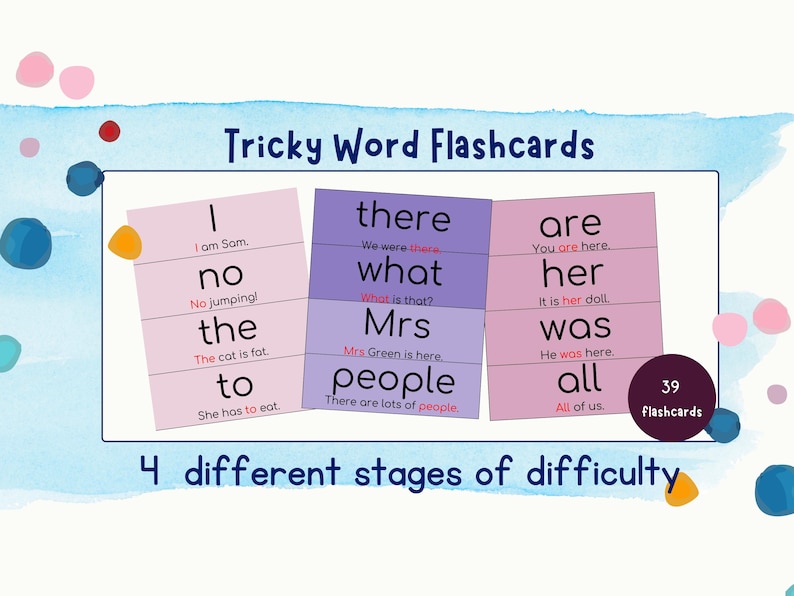Tricky Word Flash Cards | Printable Sight Words Set | Phonics & Reading ...