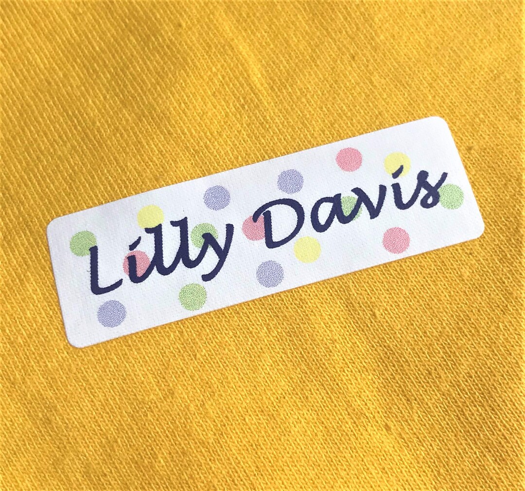 Personalised Iron on Waterproof Name Labels for Clothes / School Name ...
