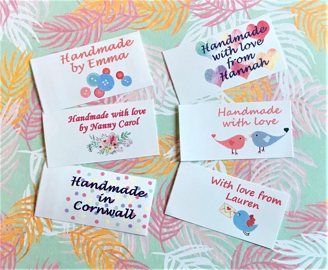 Personalised Sew-in Fabric Labels: Handmade Clothing Garment Tags ...