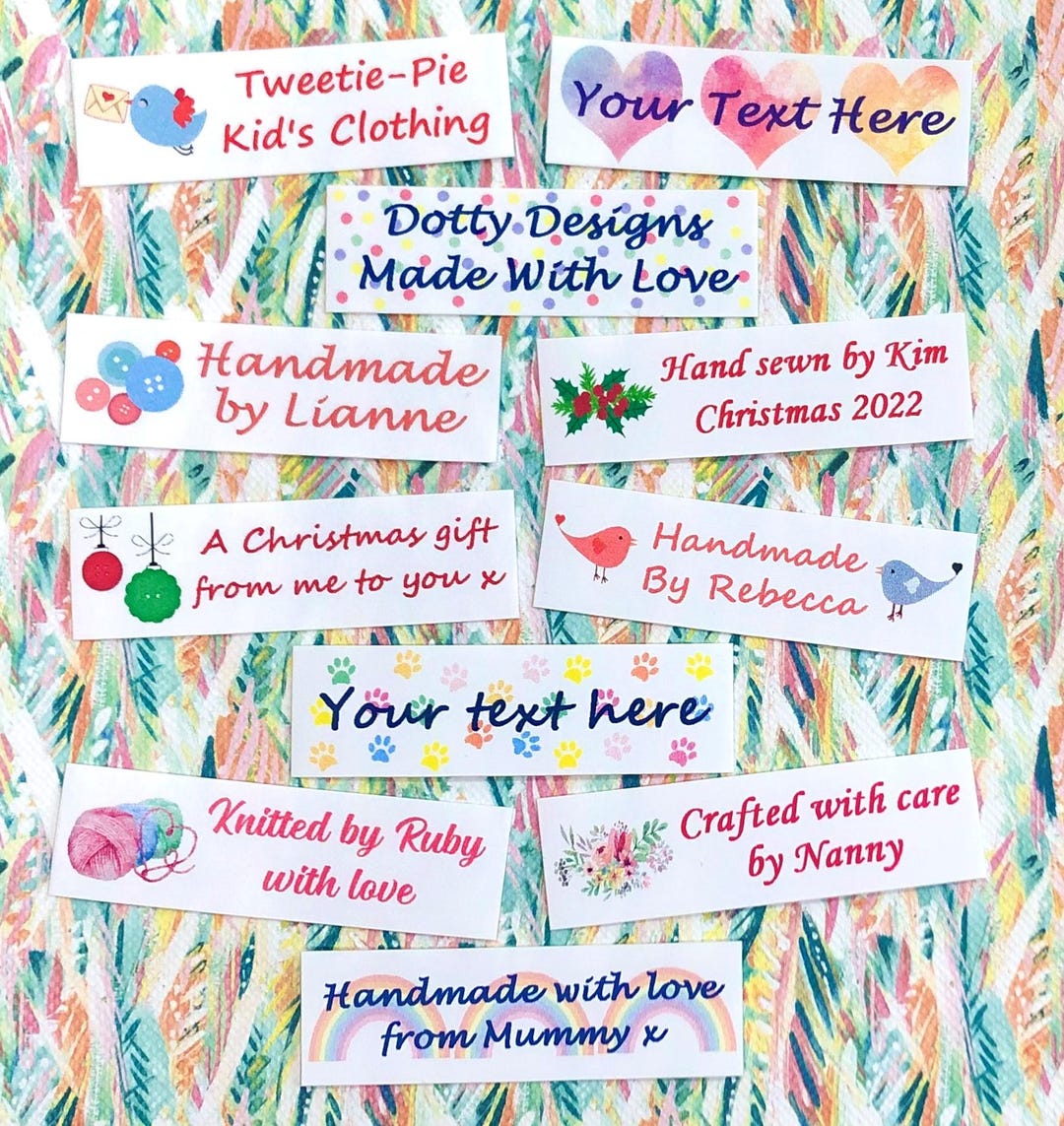 Personalised Iron-on Fabric Labels: Handmade Clothing Garment Tags ...