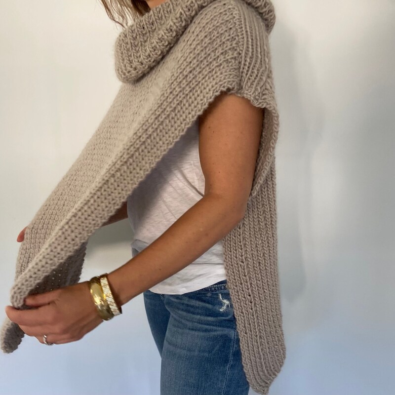 Hand Knit Poncho - Etsy