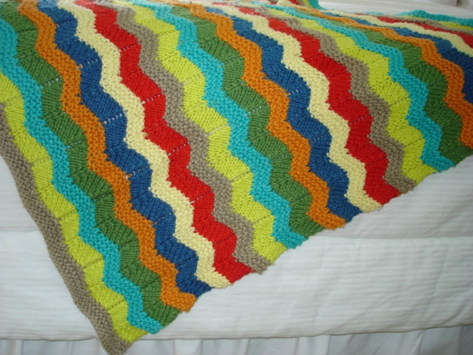 Baby Blanket KNITTING PATTERN Wavy Baby Blanket Pdf Knitting - Etsy
