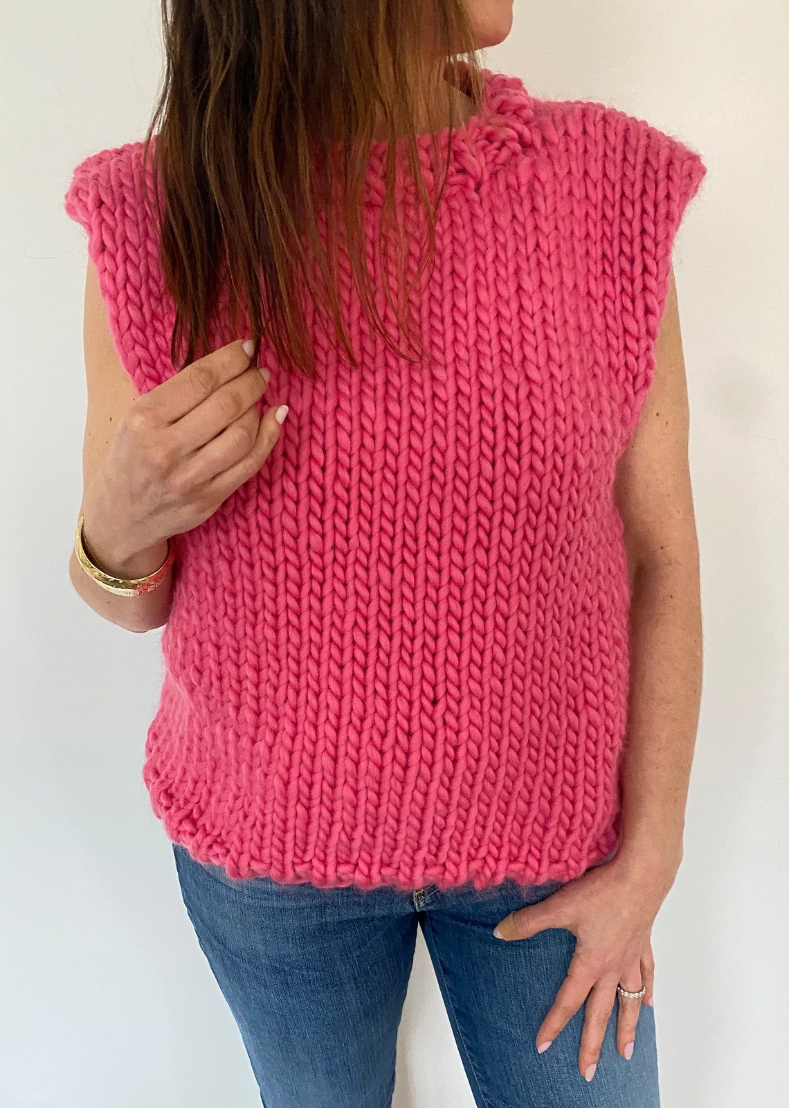 Big Easy Knit Vest Pattern Bulky Yarn Beginner Project Pdf Pattern