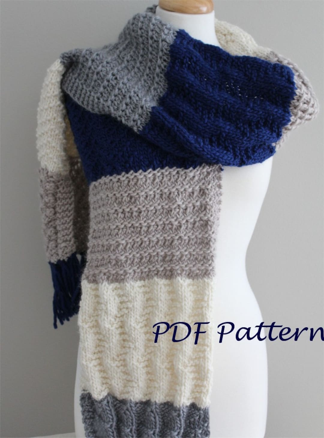 Chunky Knit Sampler Scarf Pattern: Beginner Friendly (PDF Pattern) - Etsy