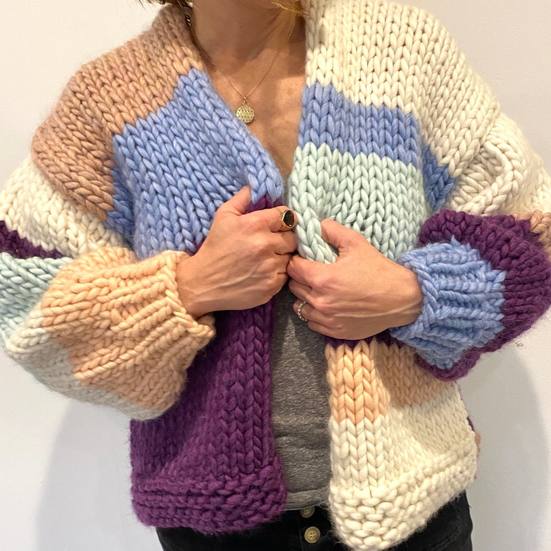 Chunky Knit Cardigan Pattern - Etsy