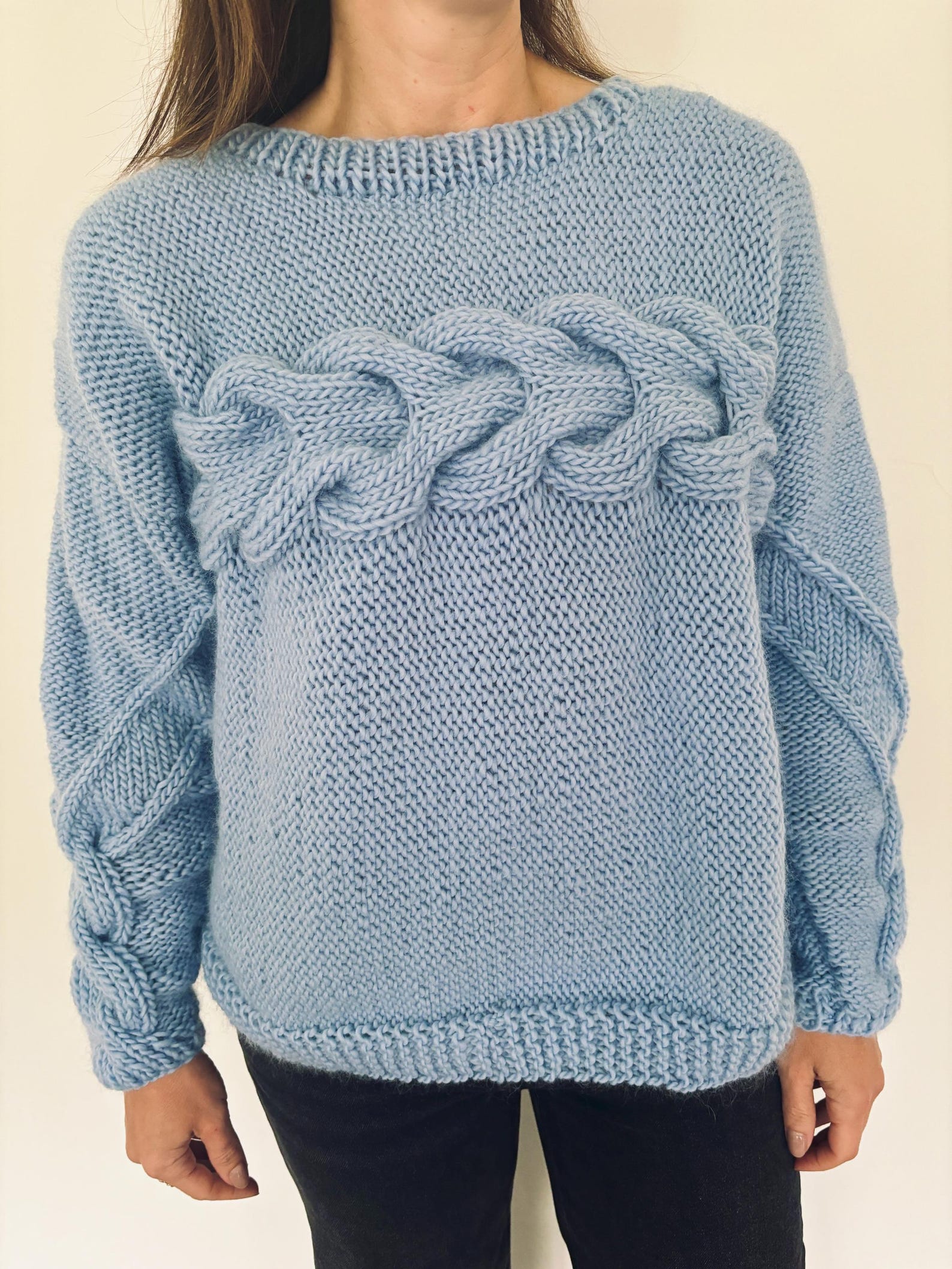 KNITTING PATTERN- Sideways Cable Crewneck. Instant Download Pdf Pattern ...