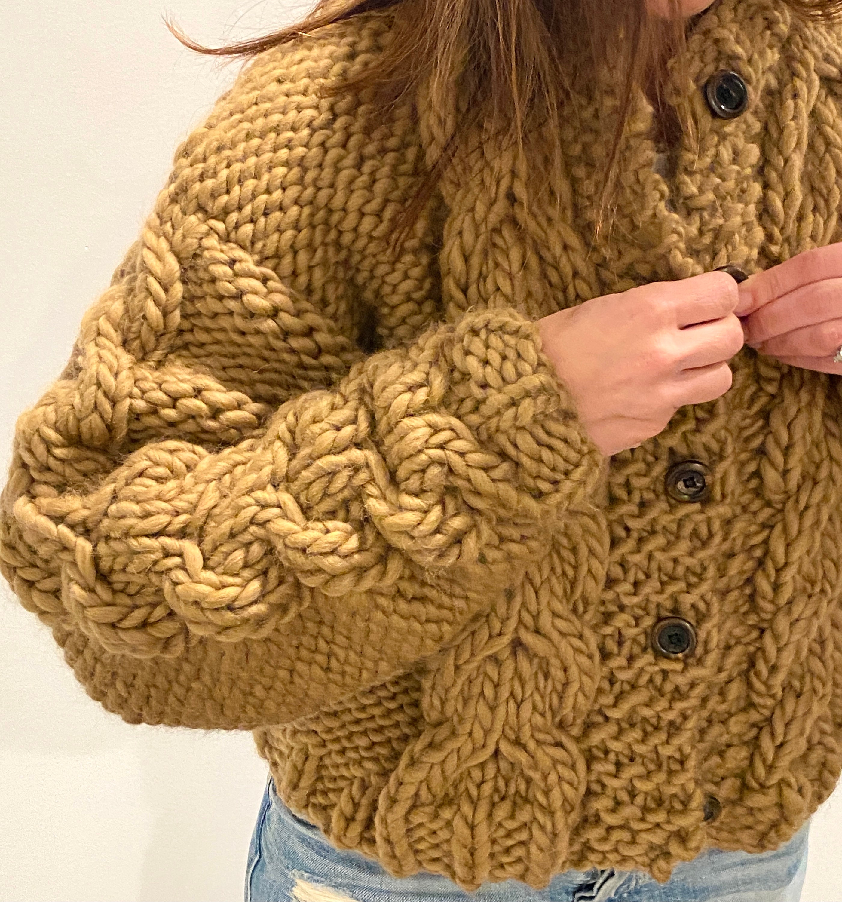 KNITTING PATTERN Bulky Cable Crop Cardigan. PDF Download - Etsy