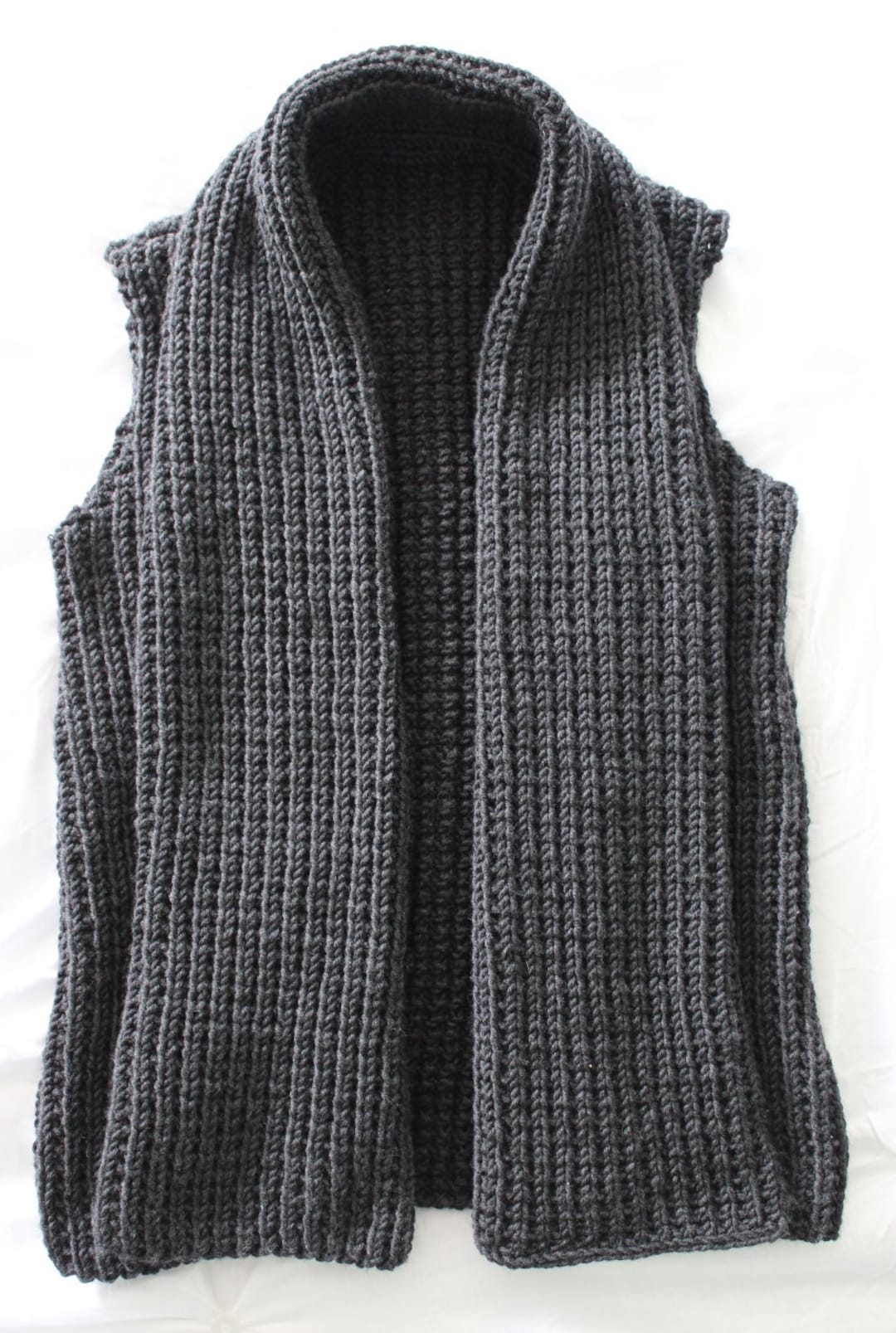 Chunky Knit Vest PATTERN: Wide Collar, Beginner Friendly (PDF Pattern ...