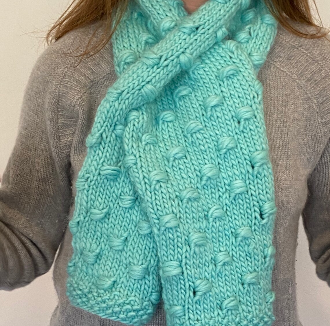 KNITTING PATTERN Bubble Pull Through Scarf. PDF Knitting | Etsy