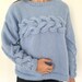 KNITTING PATTERN- Sideways Cable Crewneck. Instant Download Pdf Pattern ...