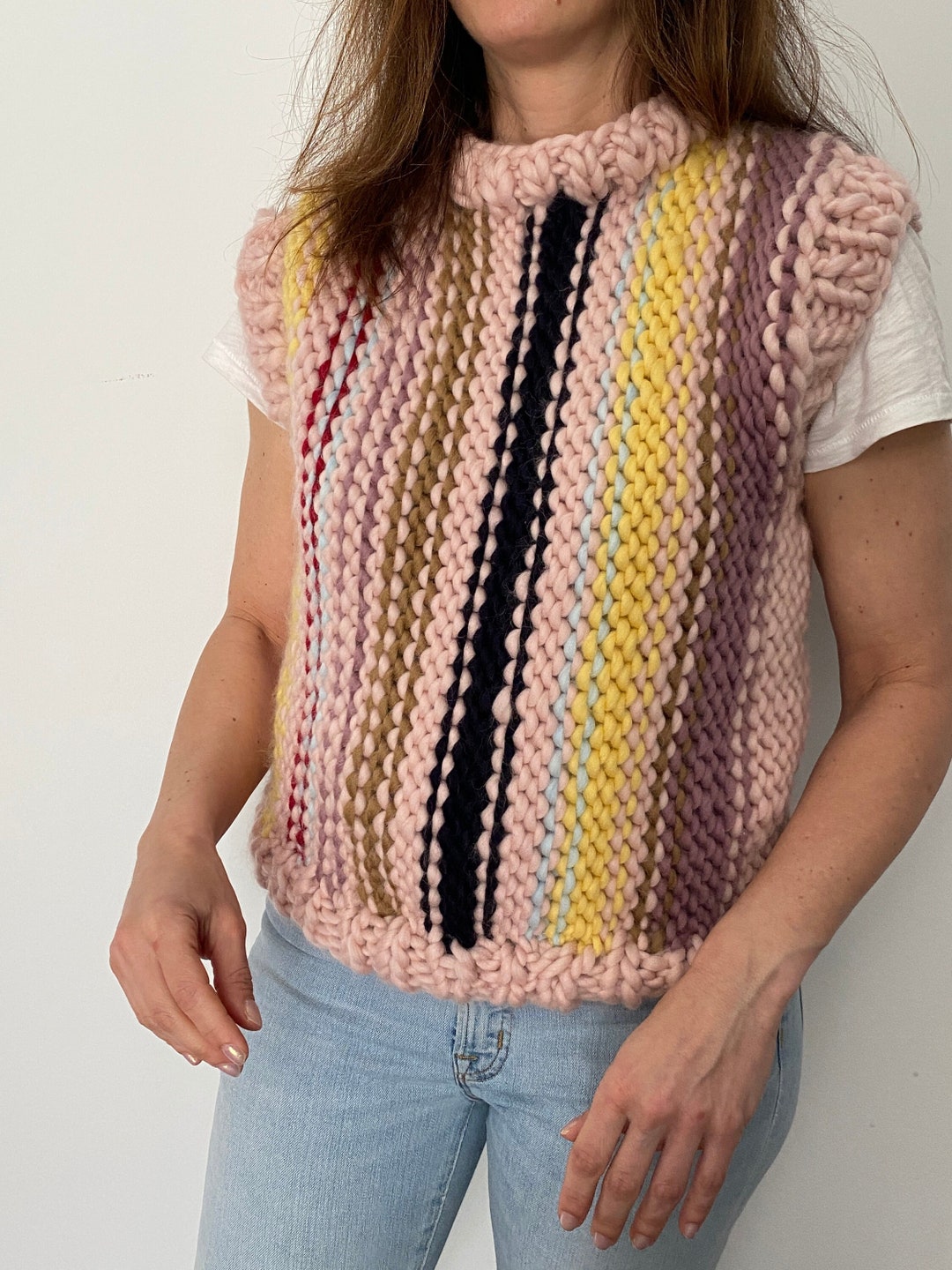 Bulky Knit Sweater Vest Pattern (PDF Download) - Etsy