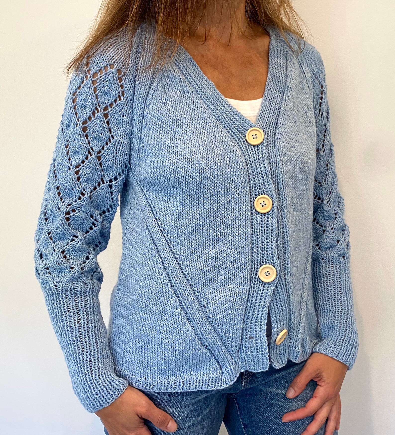 KNITTING PATTERN Lacy Knit Cardigan. Knitting Pattern PDF - Etsy