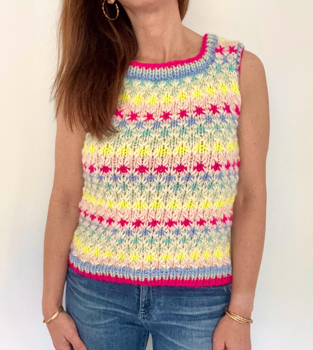 Isla Sweater Tank Knitting Pattern: Bulky Yarn, Beginner Friendly (PDF ...