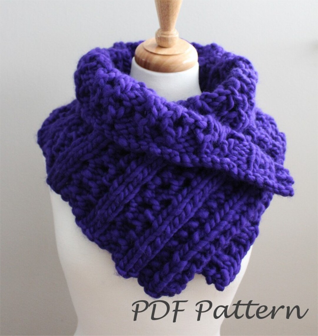 Alexis Wrap Scarf Knitting Pattern: Bulky Yarn Cowl (PDF Pattern) - Etsy