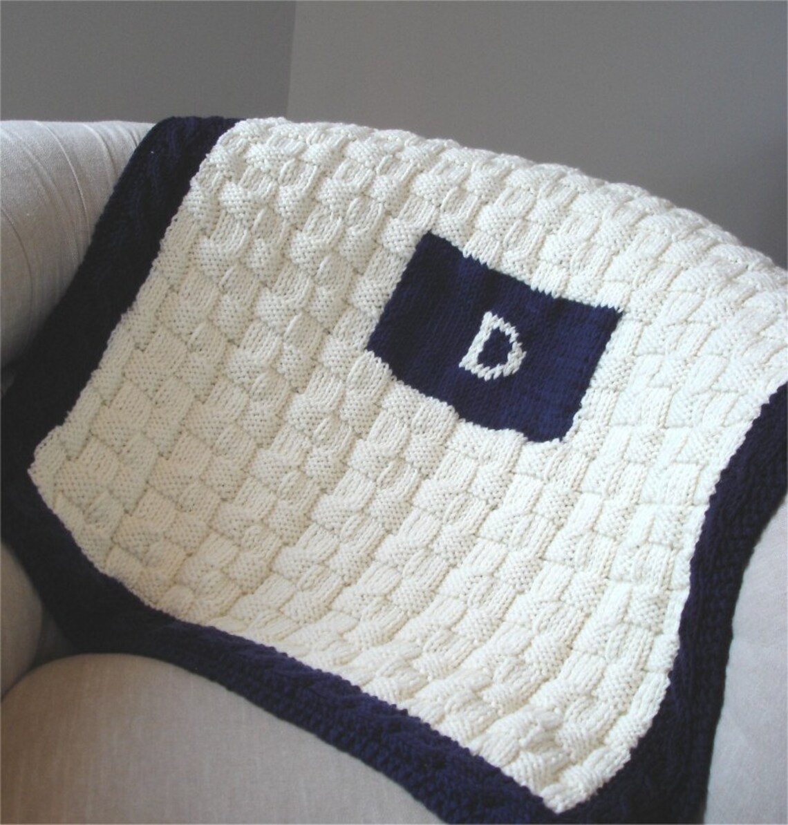 Baby Blanket PATTERN Initial Baby Blanket Knitting Pattern - Etsy