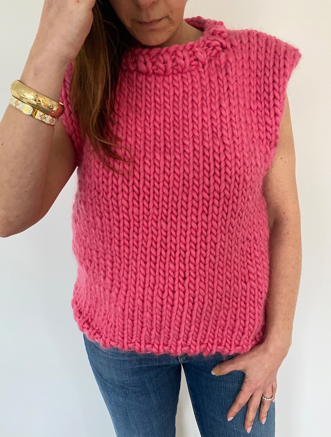 Big Easy Knit Vest Pattern: Bulky Yarn Beginner Project (PDF Pattern ...
