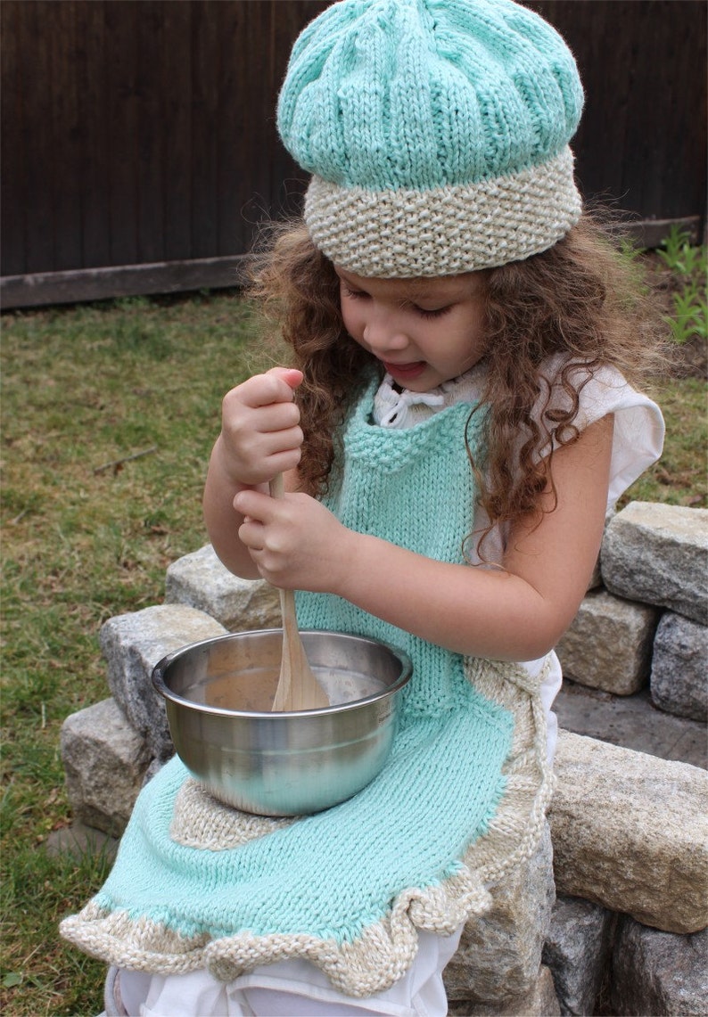 KNITTING PATTERN the Little Chef Hat and Apron Set. PDF - Etsy