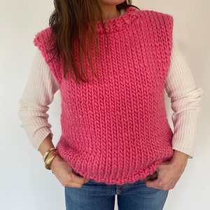Big Easy Knit Vest Pattern: Bulky Yarn Beginner Project (PDF Pattern ...