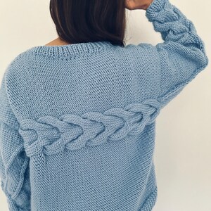 KNITTING PATTERN- Sideways Cable Crewneck. Instant Download Pdf Pattern ...
