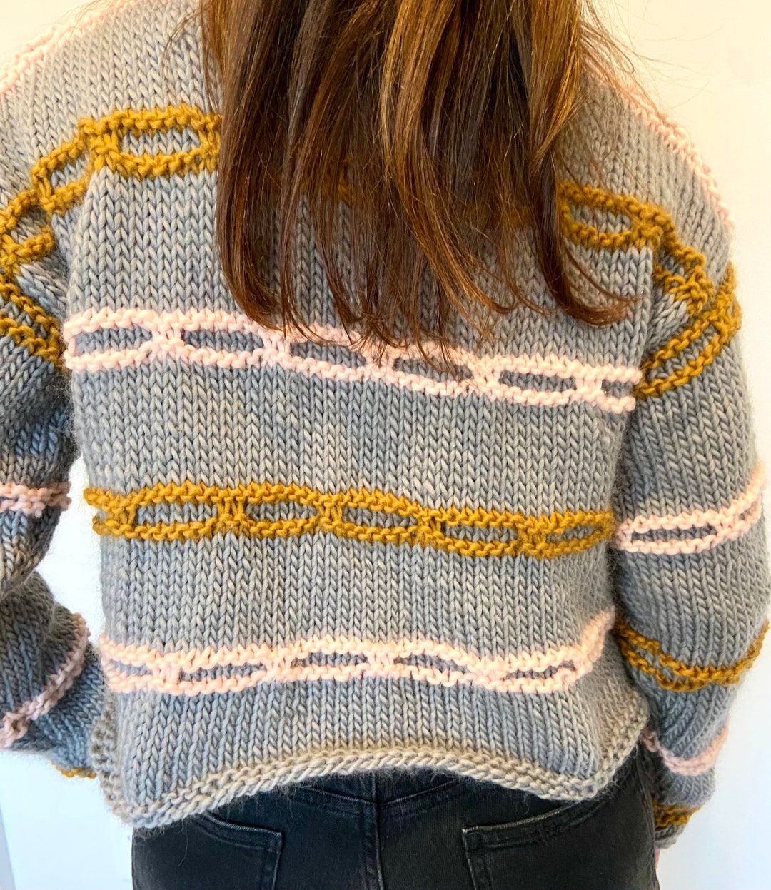 KNITTING PATTERN- the Streamers Sweater. Chunky Knit. Pullover Simple Download. - Etsy