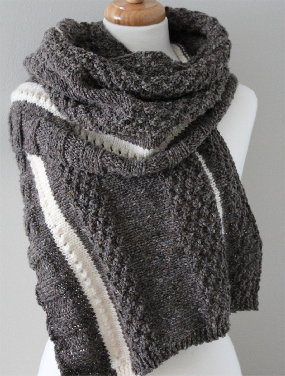 Serenity Stole Knitting Pattern: Chunky Yarn Scarf Wrap (PDF Pattern ...
