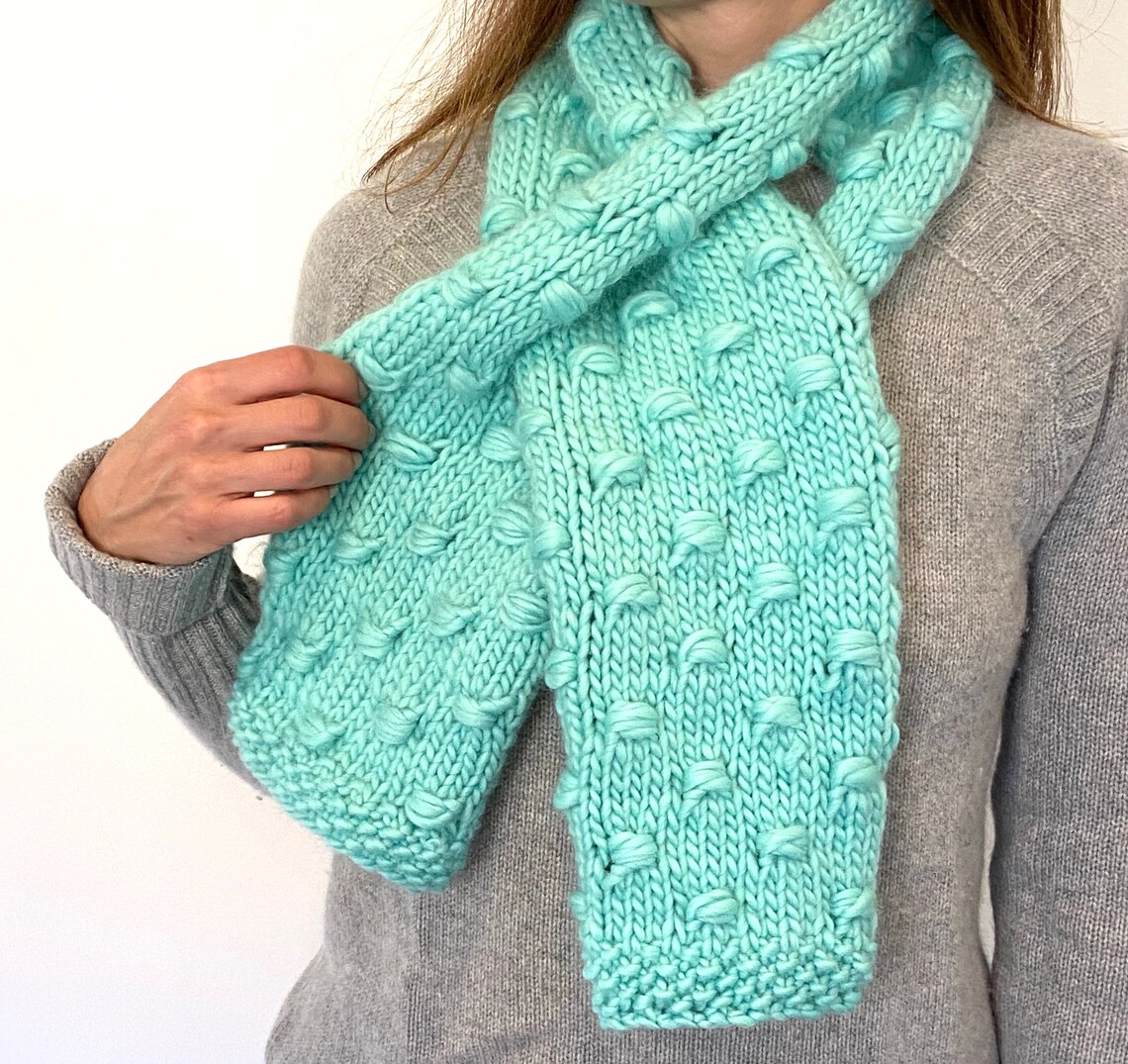 KNITTING PATTERN Bubble Pull Through Scarf. PDF Knitting - Etsy