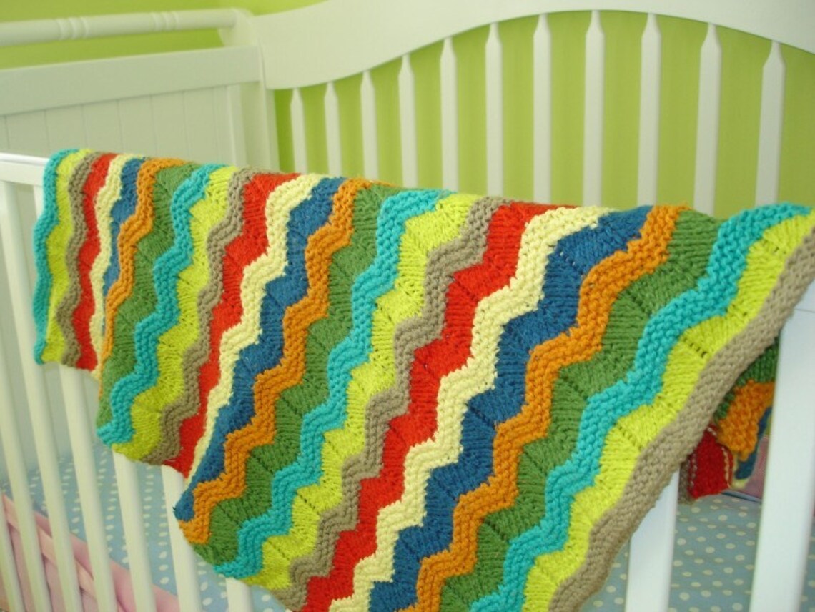 Baby Blanket KNITTING PATTERN Wavy Baby Blanket Pdf Knitting - Etsy