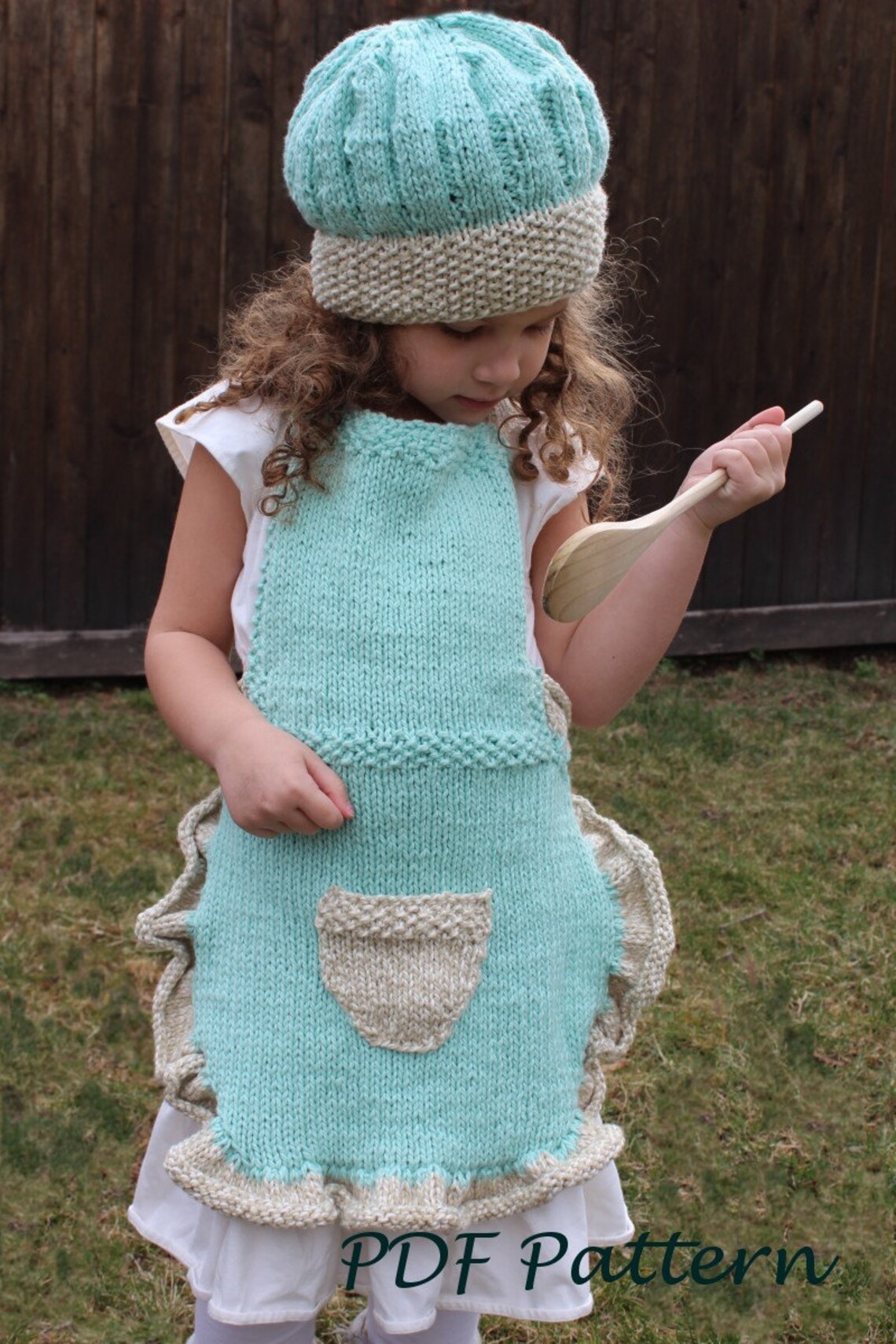 KNITTING PATTERN the Little Chef Hat and Apron Set. PDF - Etsy