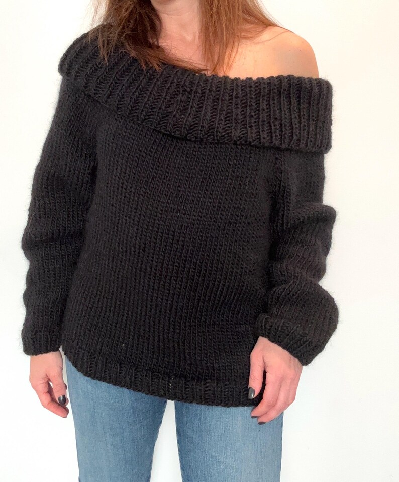 KNITTING PATTERN- off the Shoulder Pullover. Instant Download Knit ...