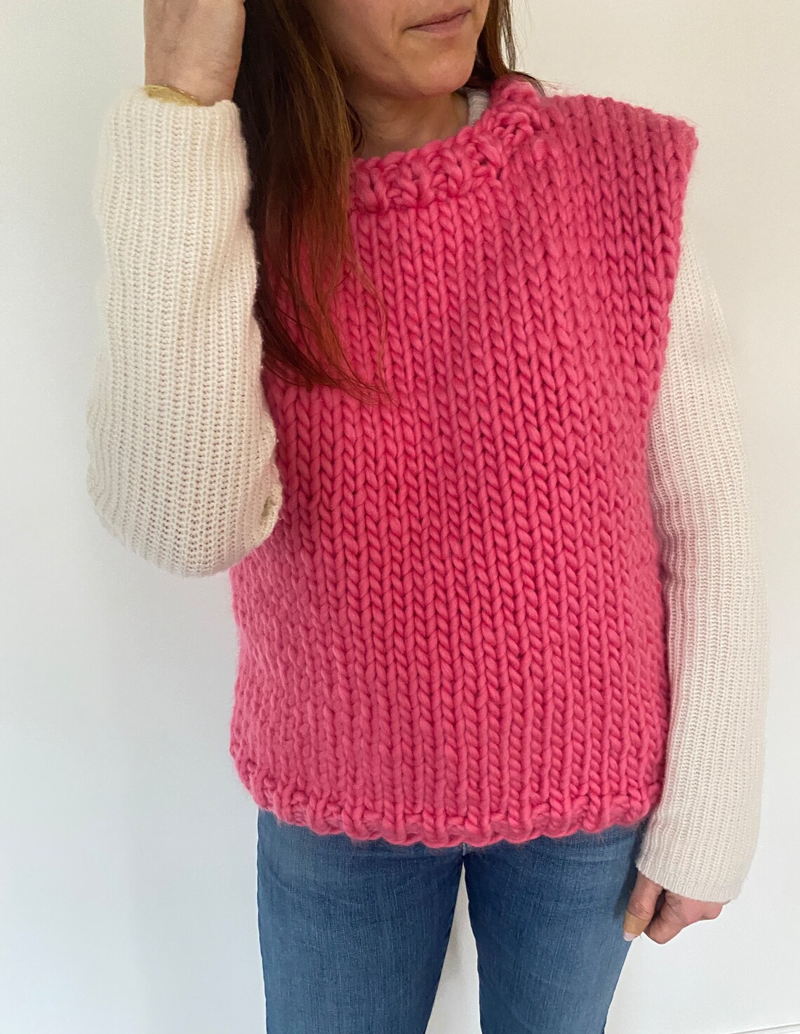 Big Easy Knit Vest Pattern: Bulky Yarn Beginner Project (PDF Pattern ...