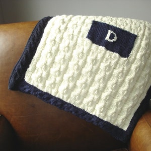 KNITTING PATTERN- Initial Baby Blanket in PDF Knitting Pattern - Etsy
