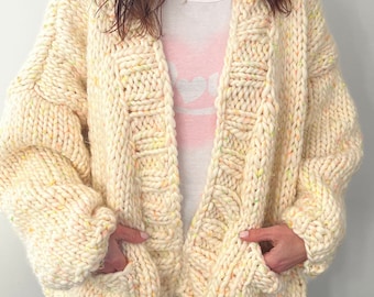 Bulky Cardigan Knit Pattern - Etsy