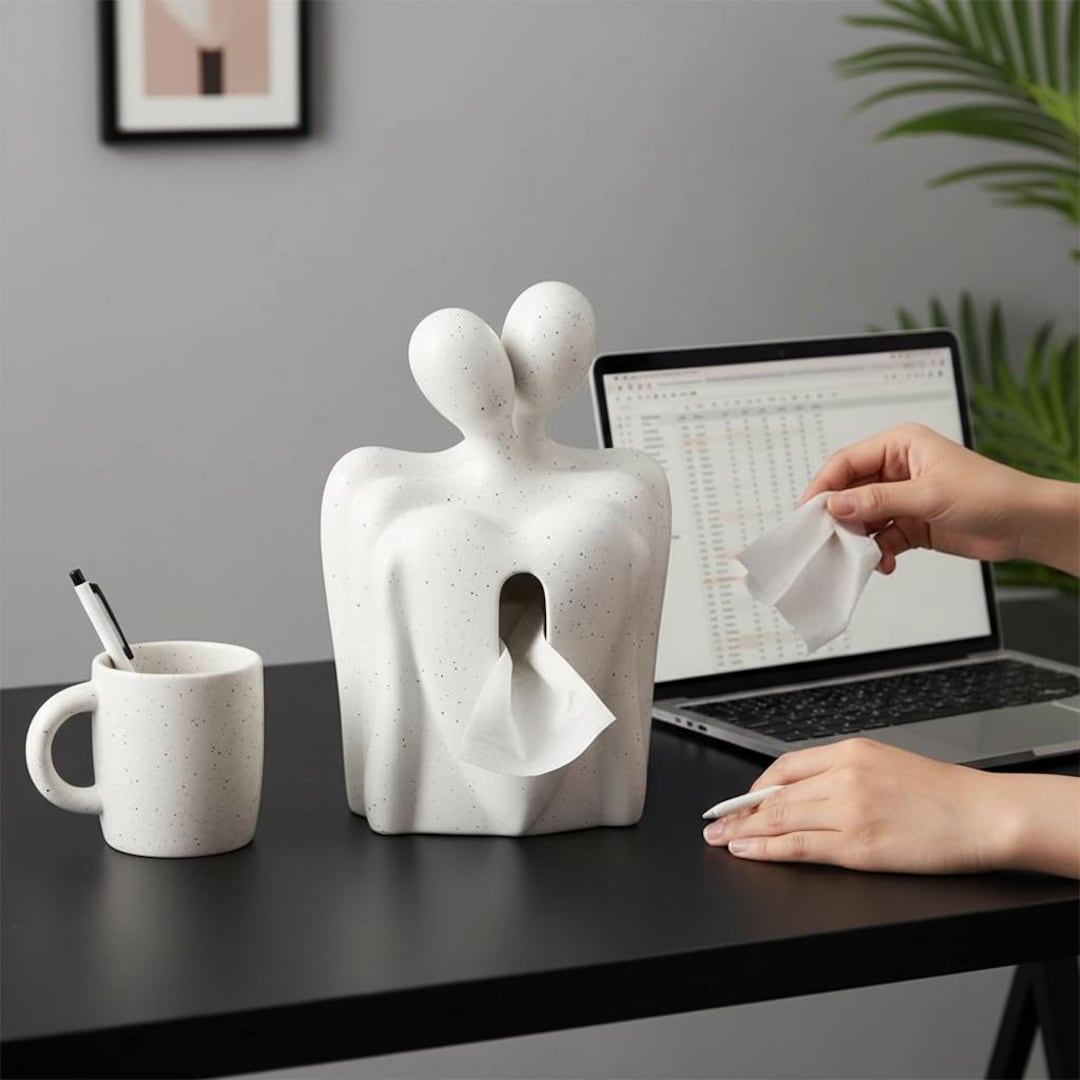 Romantic Couple Ceramic Tissue Box | Modern Lovers Design | Living Room ...
