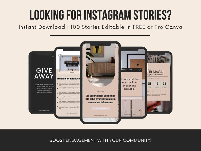 100 Editable Instagram Story Templates I Business Instagram Templates I ...