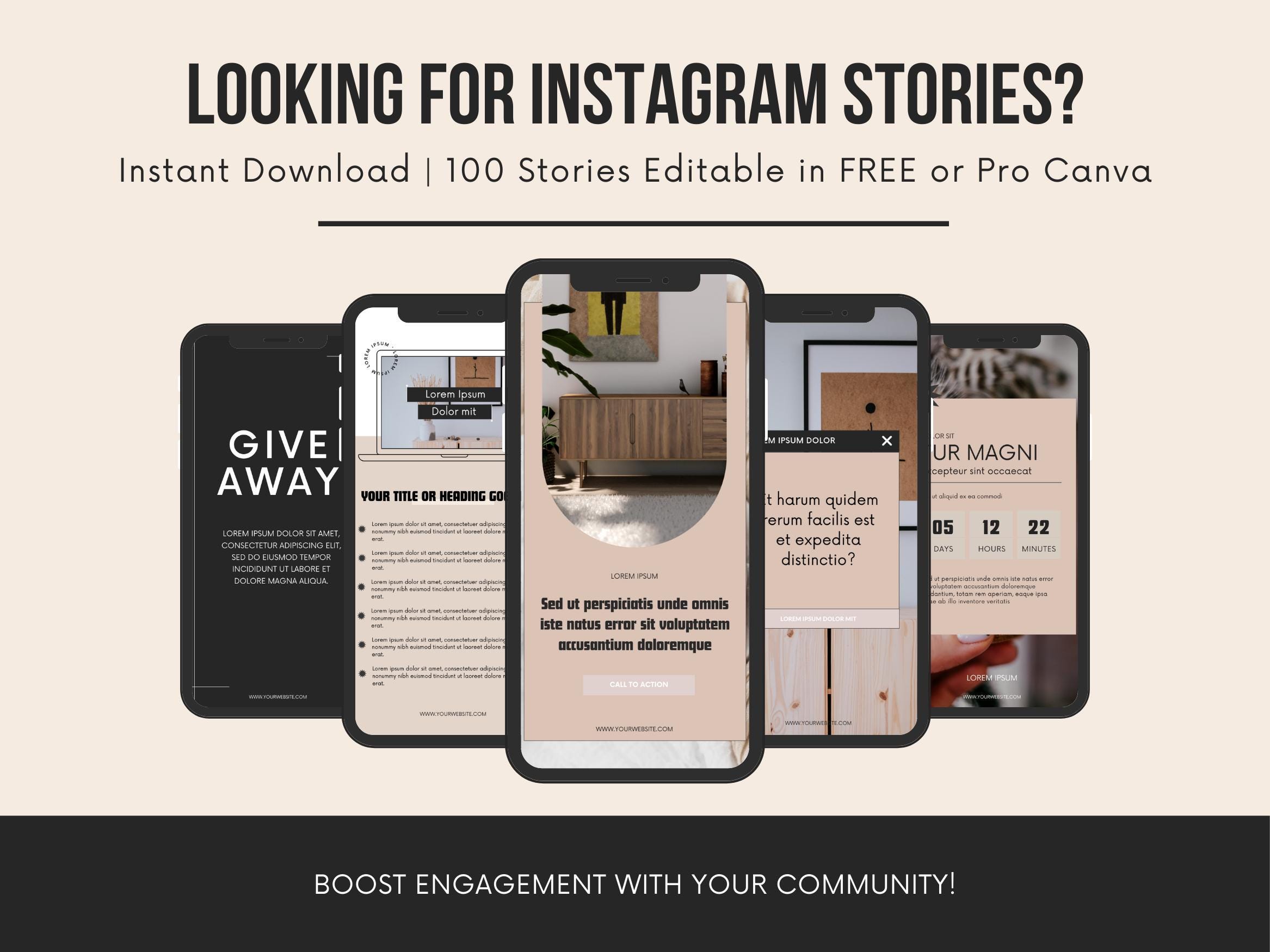 100 Editable Instagram Story Templates I Business Instagram Templates I ...