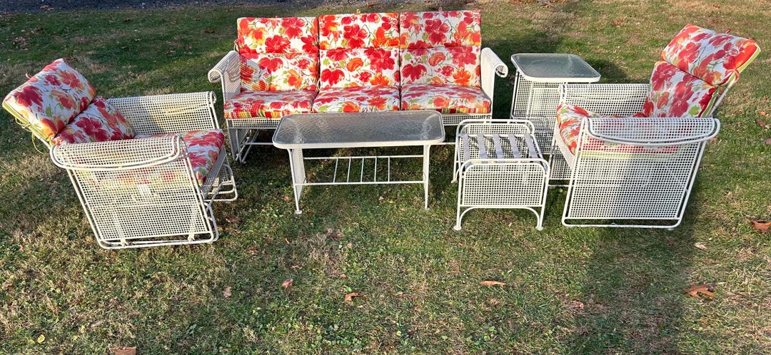 RARE Beautiful Authentic Vintage Woodard 6 Piece Wrought Iron ...