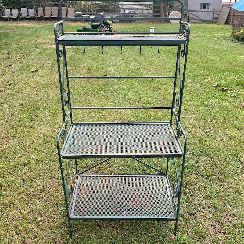 Wrought Iron Vintage Bakers Rack - Etsy