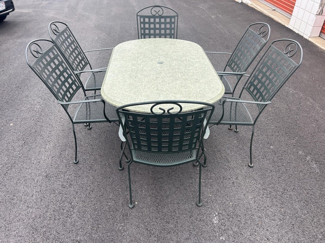 Beautiful Vintage Patio Set Table and 6 Chairs *** - Etsy