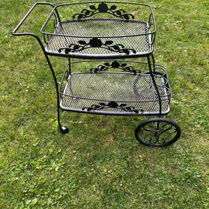 Meadowcraft Wrought Iron Garden Tea Cart - Etsy