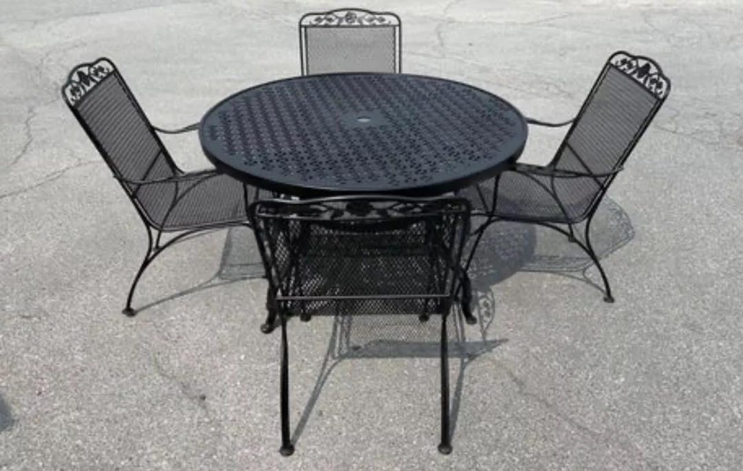 Gorgeous Metal Outdoor Set Large Table and 4 Chairs* - Etsy