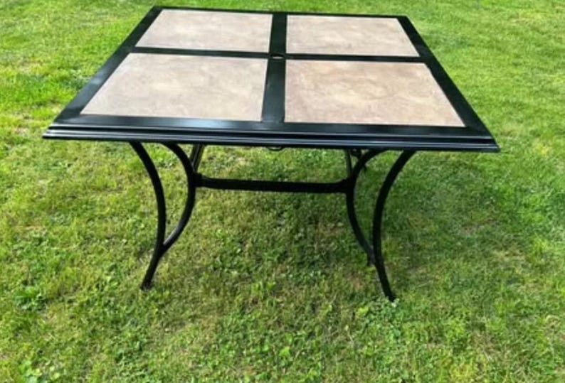Beautiful Aluminum Patio Set Tile Table and 4 Barrel Chairs *** - Etsy