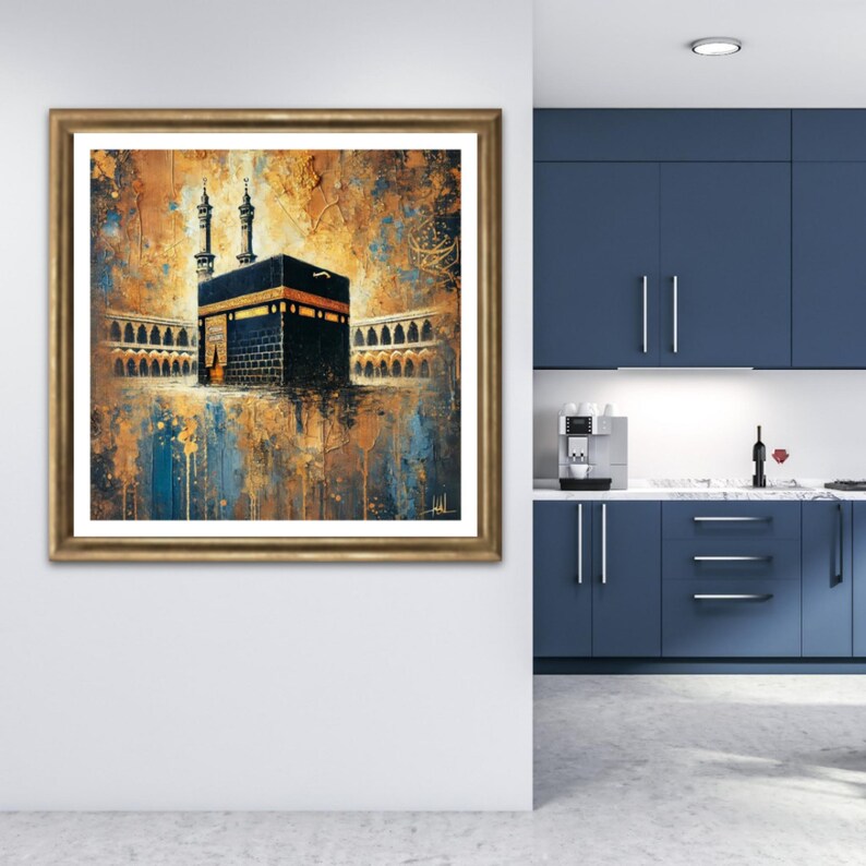 Kaaba Wall Art | Gift Painting | Handmade Painting Print | Abstract ...