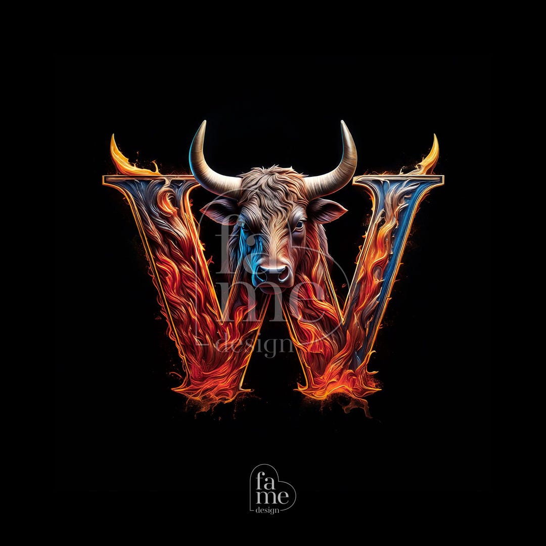 Taurus "w" Letter Zodiac Digital Art - Personalized Zodiac Signs With ...