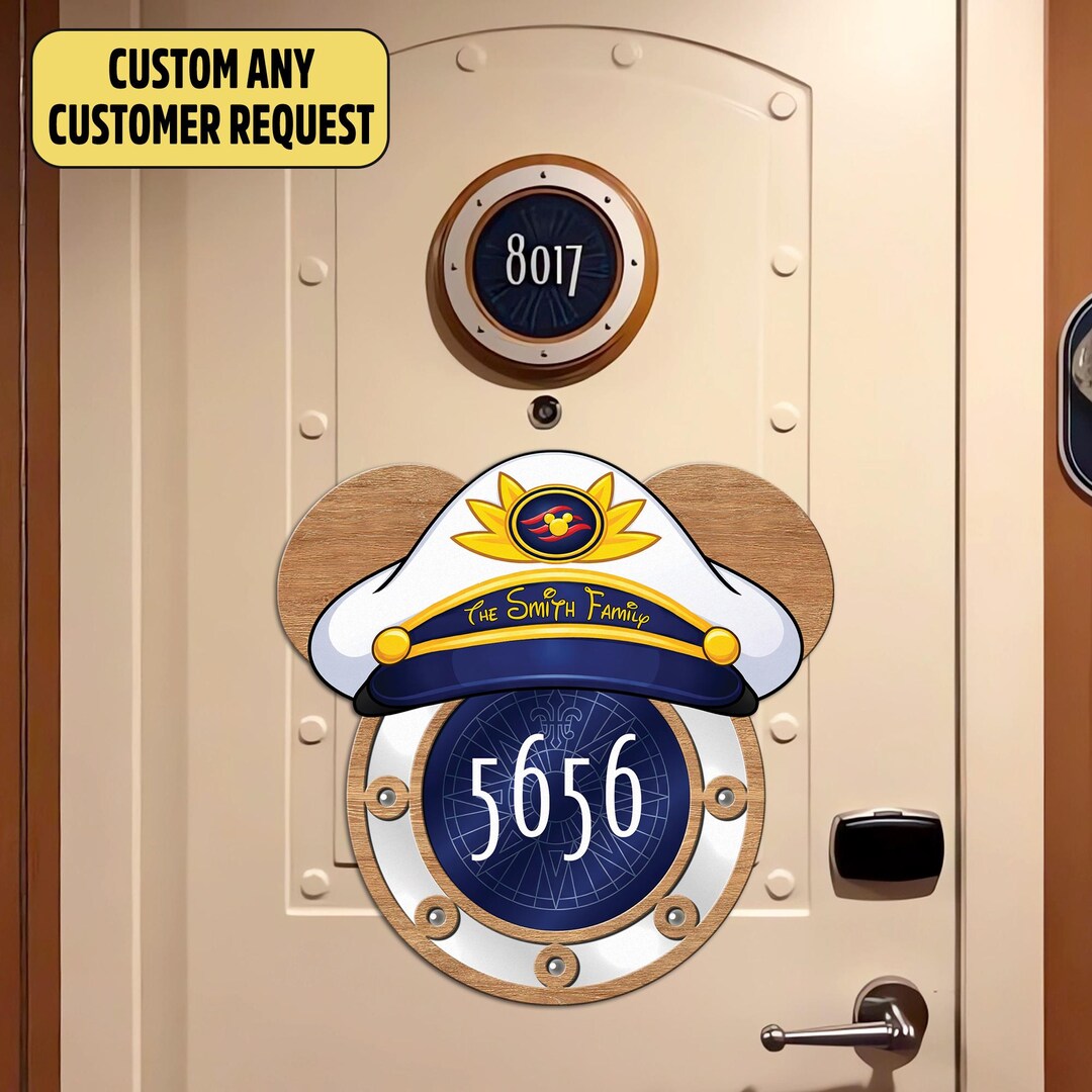 Personalized Mickey Captain Hat Cruise Door Magnet, Disney Cruise ...