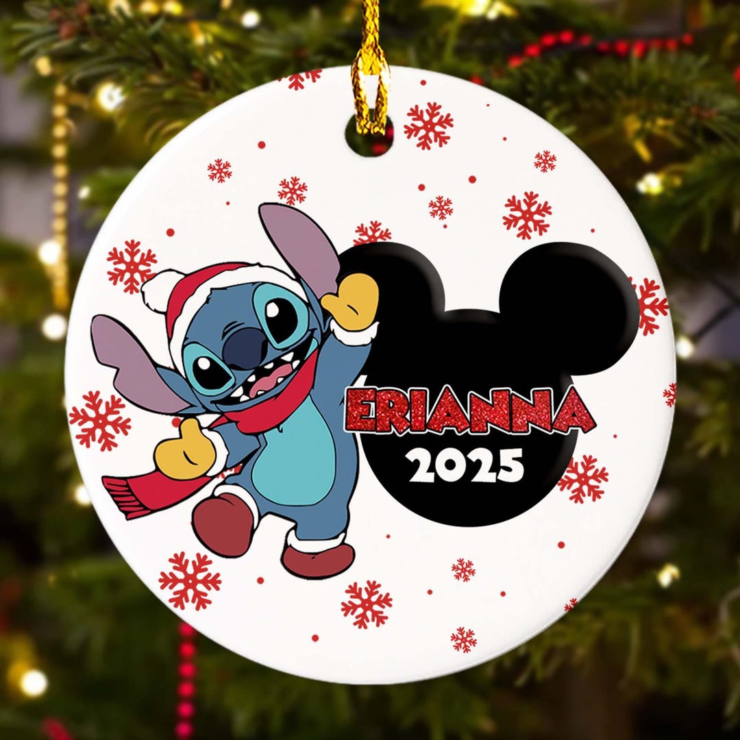 Personalized Stitchmas Ornament, Stitch Christmas Ornament, Customized ...
