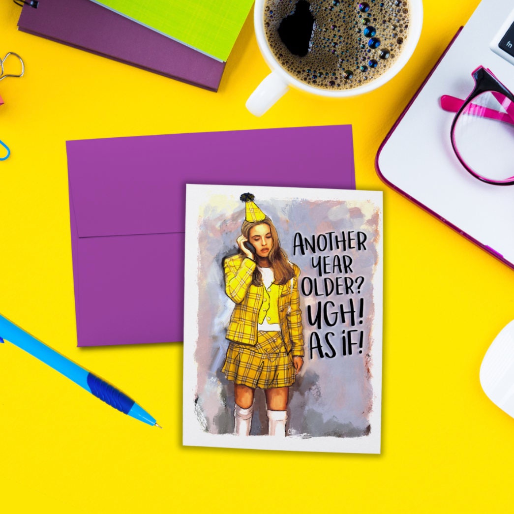 CLUELESS Cher as If Birthday Greeting Card 1990s - Etsy