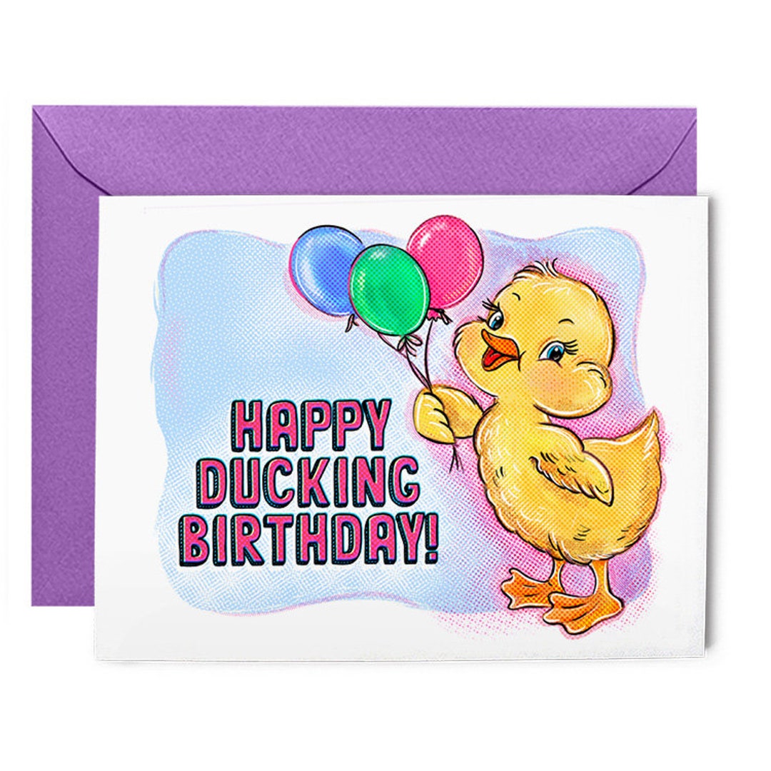Happy Ducking Birthday Greeting Card - Etsy