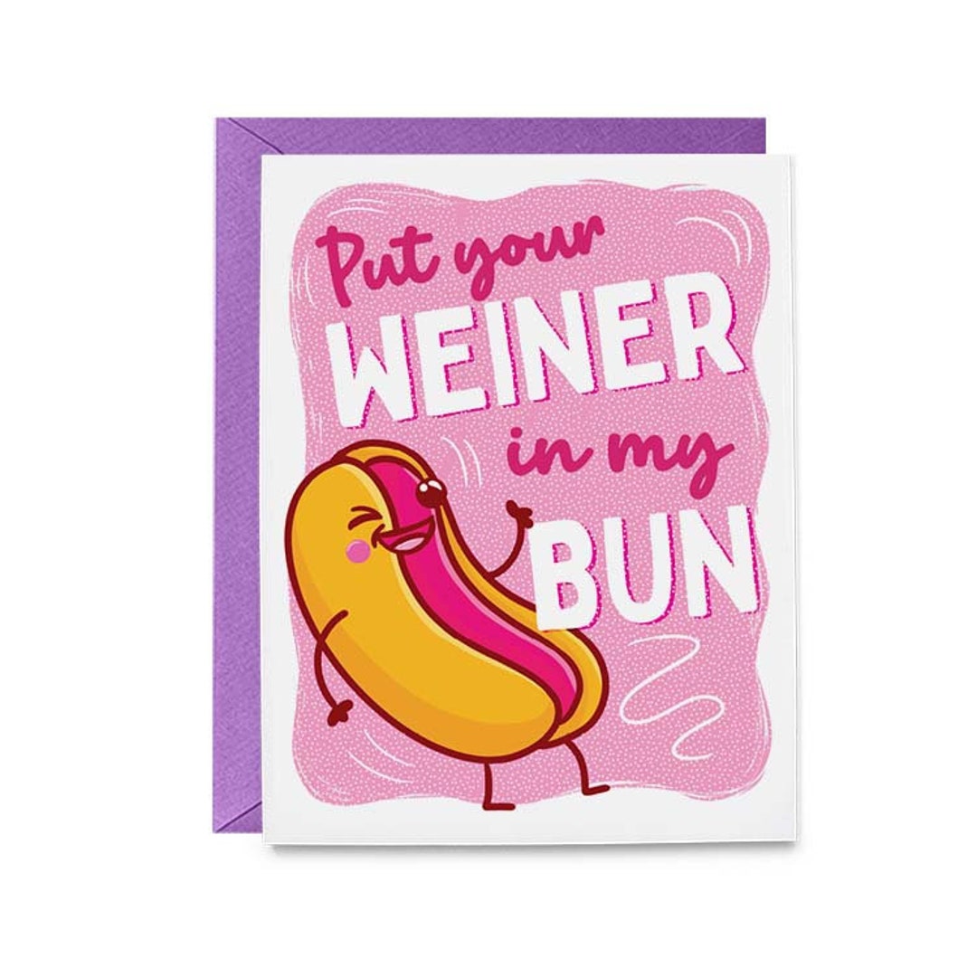 Naughty Hot Dog Greeting Card | Love Valentine Card | Pop Culture Humor ...