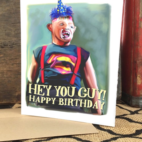 Goonies Sloth Hey You Guys handmade Designed Greeting - Etsy